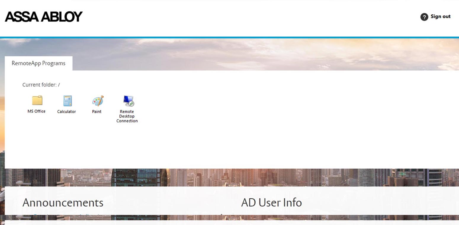 ASSA ABLOY Group – Remote Desktop Web Access 2012