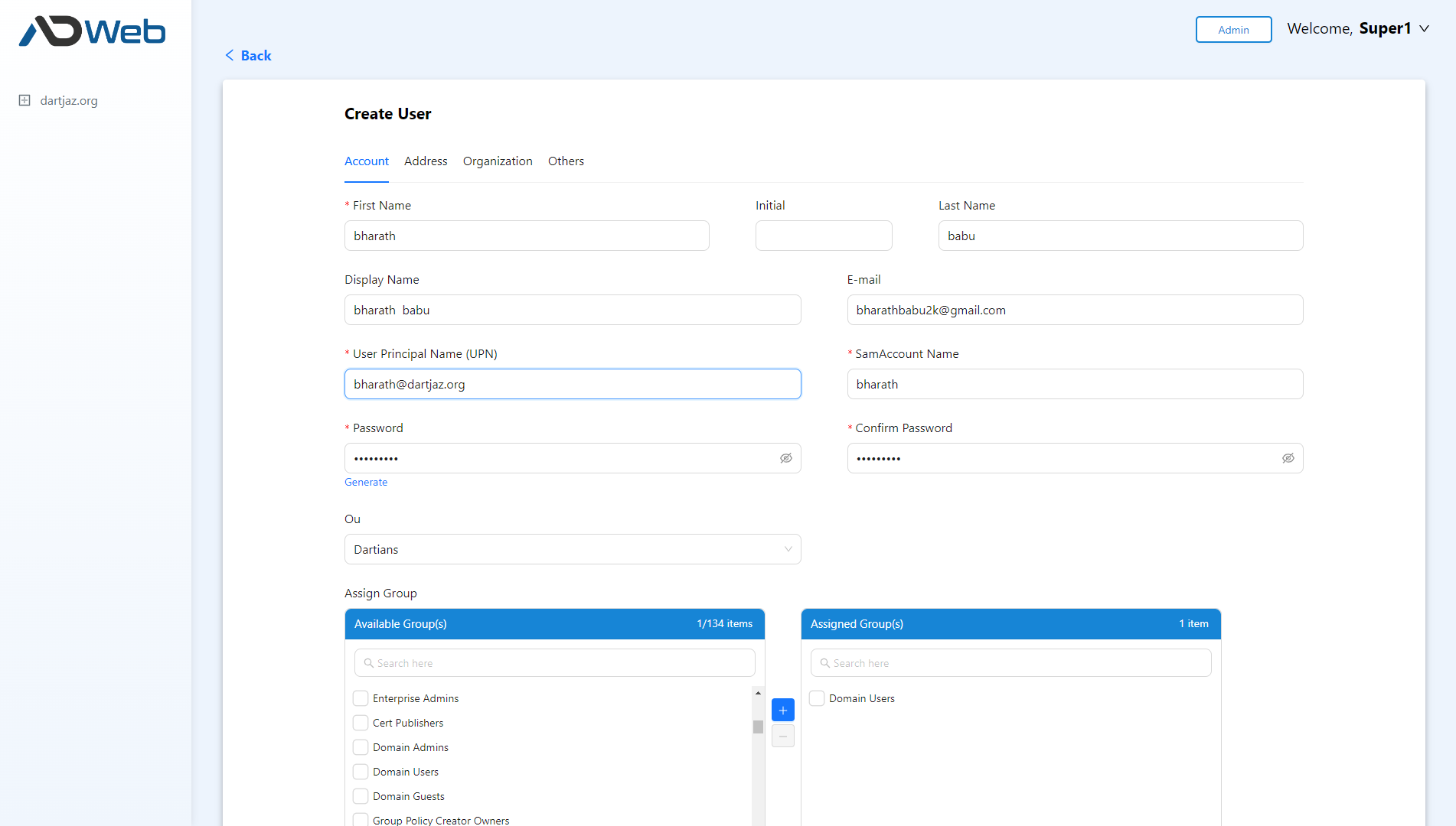 Ad Web Managing Active Directory Using Web Interface