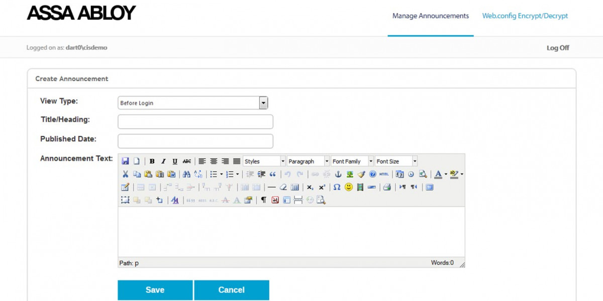 ASSA ABLOY Group – Remote Desktop Web Access 2012